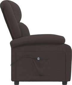 Elektrické polohovací křeslo tmavě hnědé textil 3098357