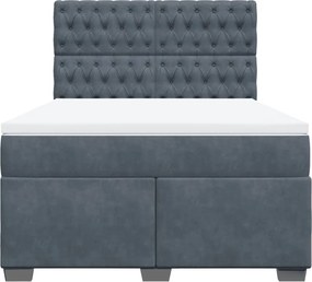Box spring postel s matrací tmavě šedý 140 x 190 cm samet 3293213