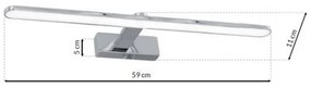 Nástěnné LED svítidlo Splash, 1x LED 12w, 4000k, (60 cm), ch