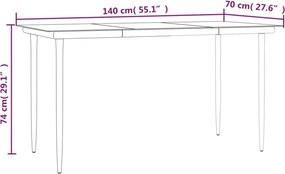 7dílný zahradní jídelní set černý ocel a textilen 3200705