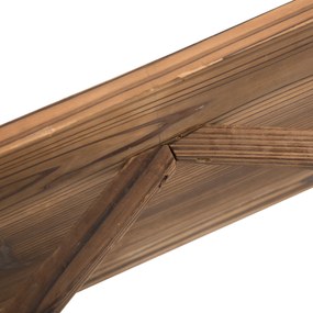 Outsunny Zahradní lavice pro 2 osoby, masivní dřevo, rustikální design kol, nosnost 250 kg, 114 cm, tmavě hnědá