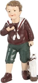 Dekorace figurka chlapec s jablíčkem a koníkem - 6*5*15 cm