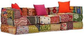 3místný modulární pouf patchwork textil 244979