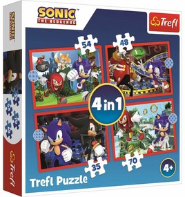 Trefl Puzzle Sonic Dobrodružná jízda, 4v1 (35, 48, 54, 70 dílků)