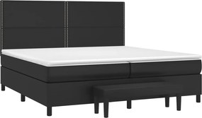 Box spring postel s matrací černá 200x200 cm umělá kůže 3137623