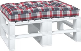 Poduška na palety červená károvaná 120 x 80 x 12 cm textil 314421