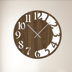 dřevo života Nástěnné hodiny CLOCK Zvolte barvu dekoru: Ořech, Zvolte velikost hodin (cm): 40x40, Barva ručiček: Stříbrné
