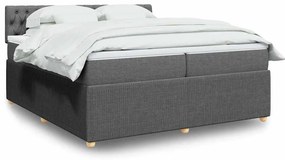 Box spring postel s matrací tmavě šedá 200x200 cm textil 3287571