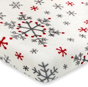 4Home Vánoční prostěradlo mikroflanel Snowflakes, 180 x 200 cm