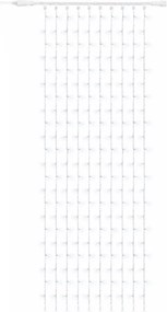 Easy Fix LED světelný závěs venkovní, 100 × 300 cm, ledově bílá s FLASH, 300 diod, bílý kabel, IP67, prodlužovací