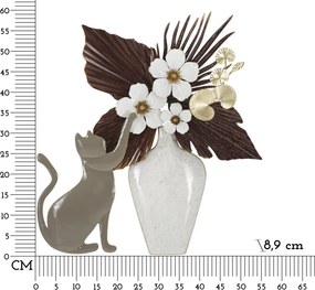 Nástěnná kovová dekorace Cat 54,6 cm vícebarevná