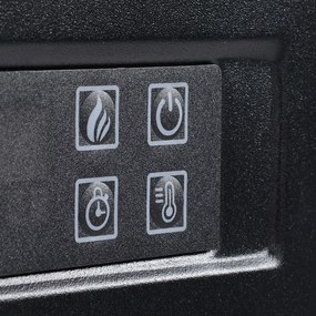 HOMCOM Elektrický krb s vytápěním, elektrický krb s LED plamenovým efektem a 3 úrovněmi jasu 2000W dekorační krb s nastavitelným termostatem, elektri…