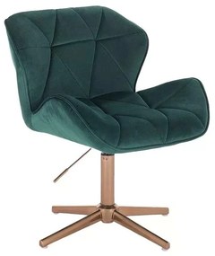 LuxuryForm DESIGN Otočná židle MILANO VELUR na zlatém kříži - zelená