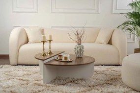 Designový konferenční stolek Baltenis 90 cm vzor ořech / bílý