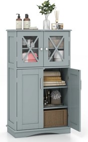 Costway WC skříňka do koupelny, na prádlo s dvířky – 60 × 30 × 108 cm