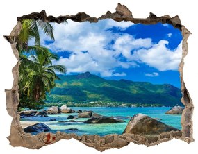 Wallmuralia Díra 3D foto tapeta Seychely pláž 95x64 cm