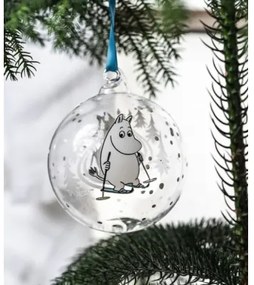 Skleněná vánoční ozdoba Moomin Ski Trip 9 cm Muurla