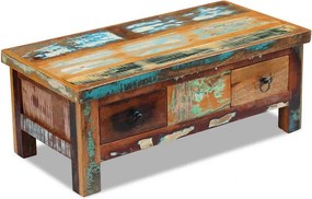 Konferenční stolek zásuvky masivní recyklované dřevo 90x45x35cm 243321