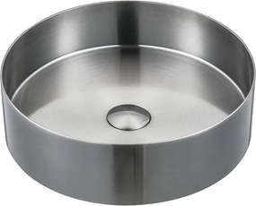 Sapho Aurum - Umyvadlo na desku, průměr 38 cm, bez přepadu, broušený nerez AU401