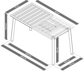 Tchibo - Prostorově úsporný rozkládací zahradní stůl »Liska« - barva: šedá