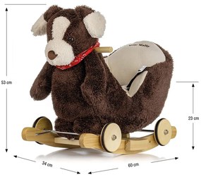 Houpací pejsek s melodií a kolečky Milly Mally Polly Plus Brown Dog