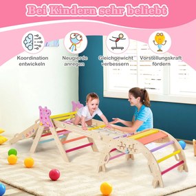 Costway Trojúhelníková sada 9-in-1 skládací lezecká hračka Montessori šplhací