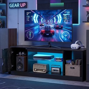 Costway TV skříňka TV s úložným prostorem a 3 otevřenými přihrádkami do 65 palců