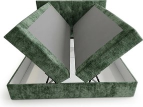 Čalouněná postel boxspring DIRELIS VIBE 180x200 cm tmavě zelená Matrace: Matrace Bonell pružinová