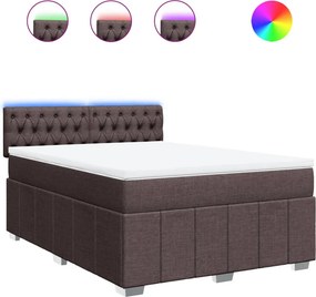 Box spring postel s matrací tmavě hnědá 140x200 cm textil 3289401