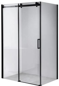 BPS-koupelny Obdélníkový sprchový kout HYD-OK14C 120x90 černá/transparent - bez vaničky