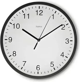 Hama Elba černá / Nástěnné hodiny / průměr 25 cm / tichý chod