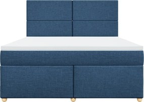Box spring postel s matrací modrá 180x200 cm textil 3293658