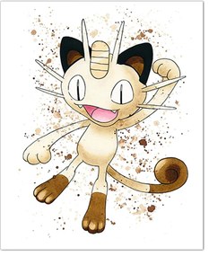 Obraz s motivem Pokémon - 4 rozměry Rozměr: 13x18 cm, Varianta: Meowth