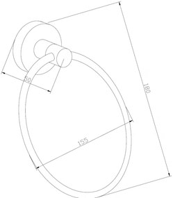 Mexen příslušenství, REMO držák na ručníky Ring, černý, 7050732-70