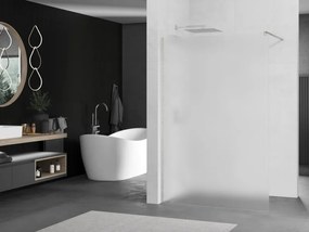 Mexen Kioto, sprchová zástěna Walk-In 110 x 200 cm, 8mm sklo námraza, broušená ocel profil, 800-110-101-97-30