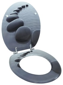 WC sedátko MDF s víkem design kameny - Default Title
