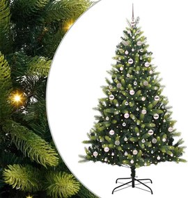 Umělý skládací vánoční stromeček 300 LED Zelená 210 cm PVC a PE 3396002