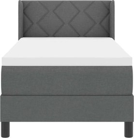 Postel s boxspringem s čelo Tmavě šedá 200 x 80 cm textil 3341133