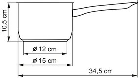 KOLIMAX - české nerezové nádobí Hrnec s rukojetí KOLIMAX KLASIK 15 cm, 1,5 l