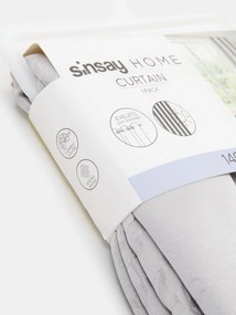 Sinsay - Závěs na průchodkách s žakárovým rostlinným vzorem - šedá