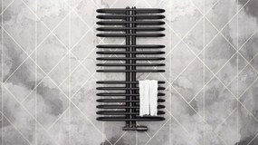 Regnis LEVEL II, topné těleso 600x980mm se středovým připojením 50mm, 755W, černá matná, LEVEL980/600/D50/BLACK