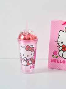 Sinsay - Hrnek s víčkem a brčkem Hello Kitty - vícebarevná