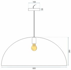 Stropní svítidlo BORA černé 60cm