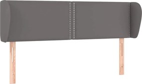 Čelo postele typu ušák šedá 147x23x78/88 cm umělá kůže 3117098