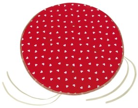Bellatex Sedák Adéla hladký kulatý Srdíčka červená, 40 cm