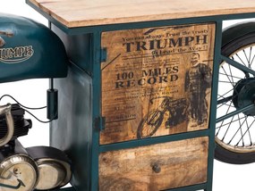 furniture-nabytek.cz - Masivní skříňka pod umyvadlo Triumph z mangového dřeva a kovu, lakovaná, modrá – 216×50×75 cm