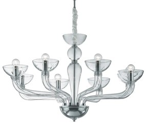 Závěsné svítidlo Ideal Lux Casanova SP8 transparente 044255 čiré 88cm 8x40W