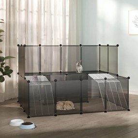 Klec pro malá zvířata černá 143 x 107 x 93 cm PP a ocel 340569