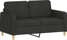 2místná pohovka s polštáři černá 120 cm textil 3200905