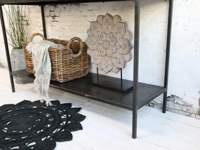 Černý kovový konzolový stůl se 3-mi šuplíky Factory - 123*41*91cm